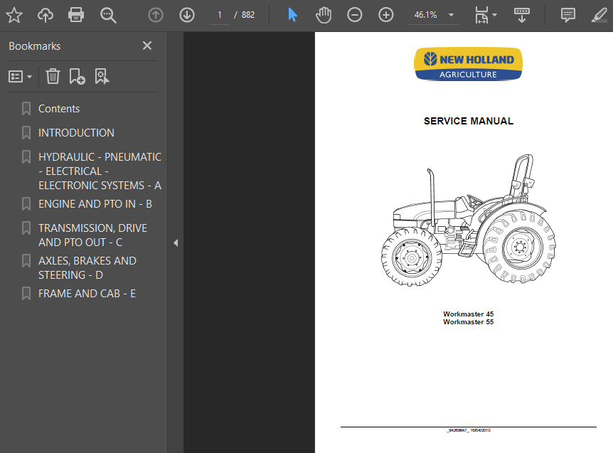 NEW HOLLAND WORKMASTER 45 TRACTOR MANUAL SERVICE SHOP REPAIR PDF USB | eBay
