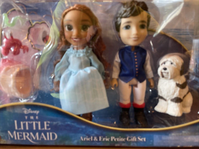 Disney The Little Mermaid Ariel Eric Dog 6" Petite Doll Gift Set NIB ...