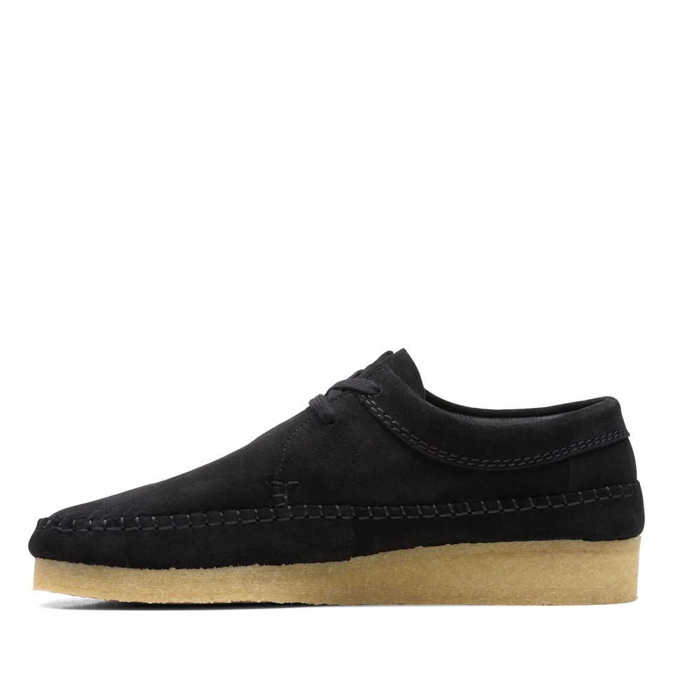 NEW MENS CLARKS ORIGINALS WEAVER LIMITED EDITION Black SUEDE LOW SHOES ...