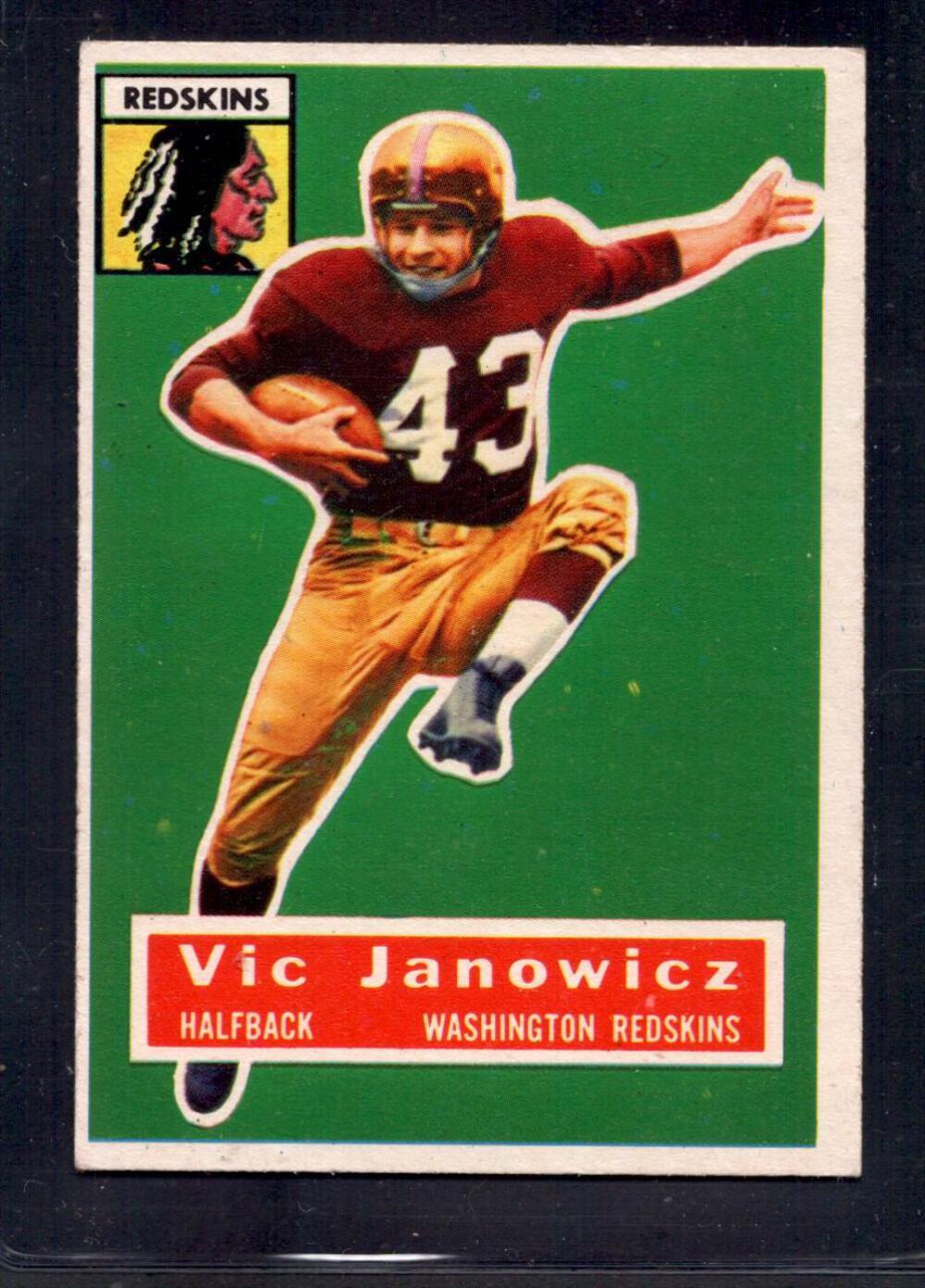 1956 Topps #13 Vic Janowicz Redskins SHORT PRINT Football Card EX | eBay