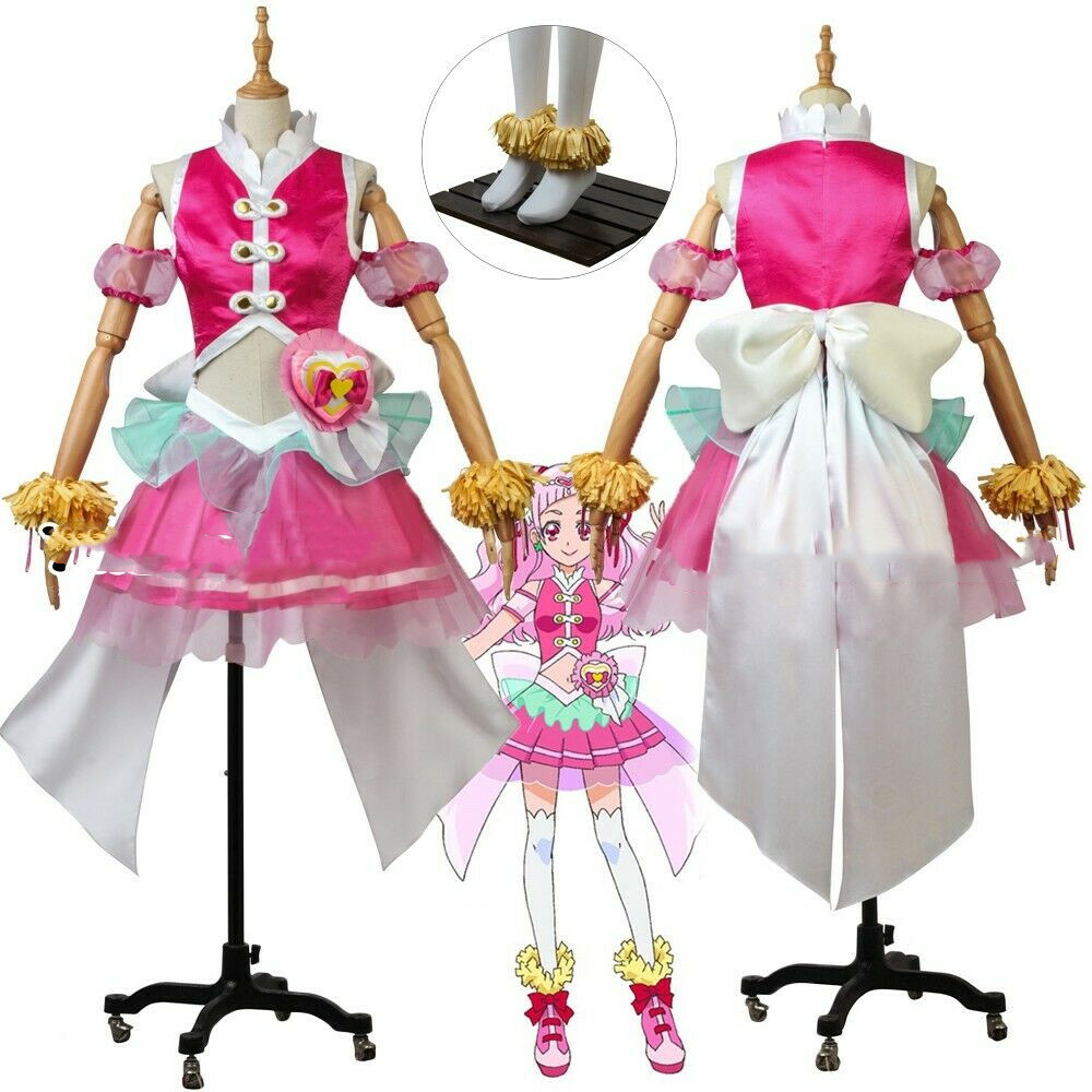 Hugtto Pretty Cure Cure Yell Dress Cosplay Costume Halloween Pink ...
