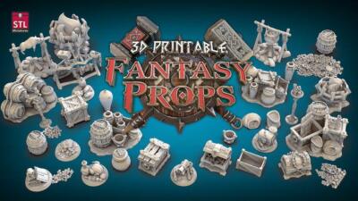 3D Printed STL Miniatures Fantasy Props Seta 28 - 32mm War Gaming D&D ...
