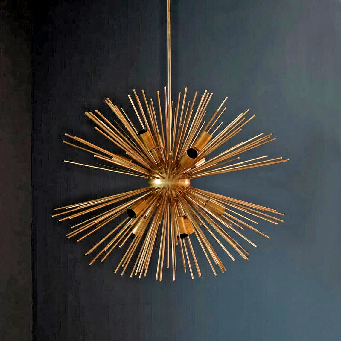 Mid Century Design Seaurchin Light Fixture Lots Of Brass Spikes Decor ...
