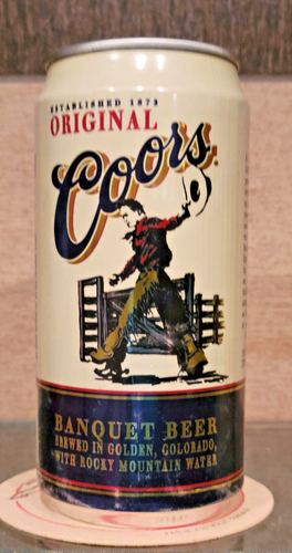 1990S BOTTOM OPEN ALUMINUM ORIGINAL COORS BANQUET BEER CAN RODEO COWBOY ...