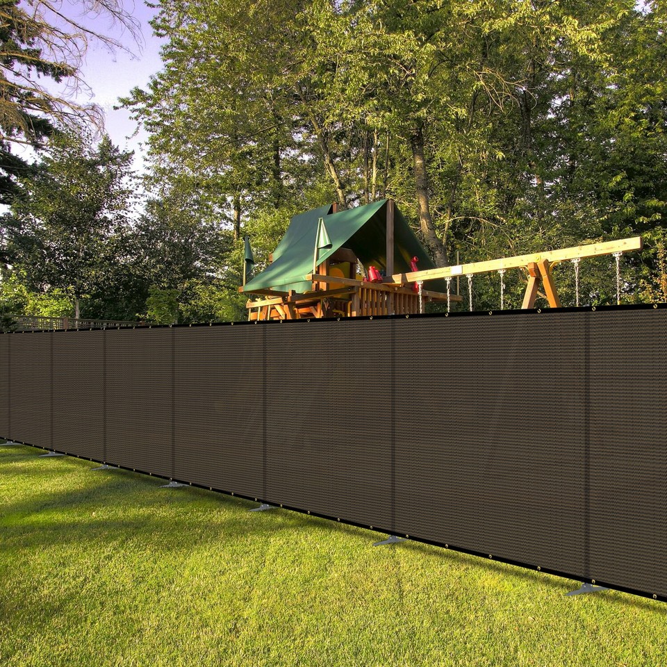 Outdoor 5/6FT Tall Privacy Fence Screen Shade Cover Dog with Iron Poles ...