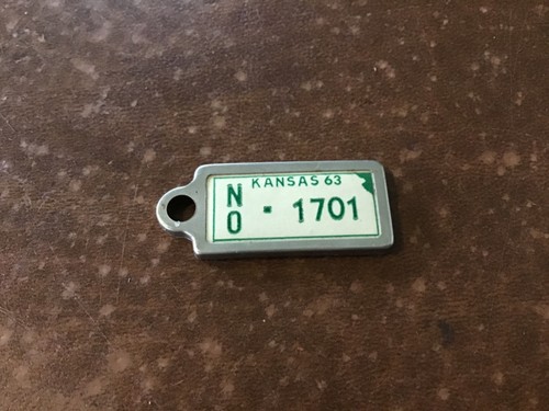 1963 Kansas Mini License Plate Keychain ~ Disabled American Veterans ...