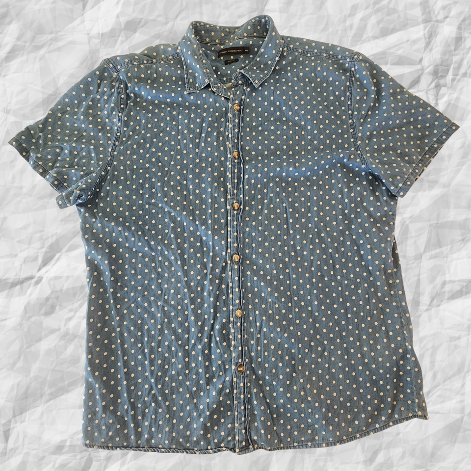 French Connection Slim Fit Short Sleeve Polka Dot Shirt Mens XXL | eBay ...