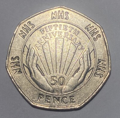 VERY RARE NHS 50th anniversary fifty pence 50p coin | eBay UK