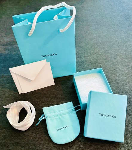 Tiffany & Co. Packaging 5Pc Set EMPTY Box Suede Pouch Ribbon Card ...