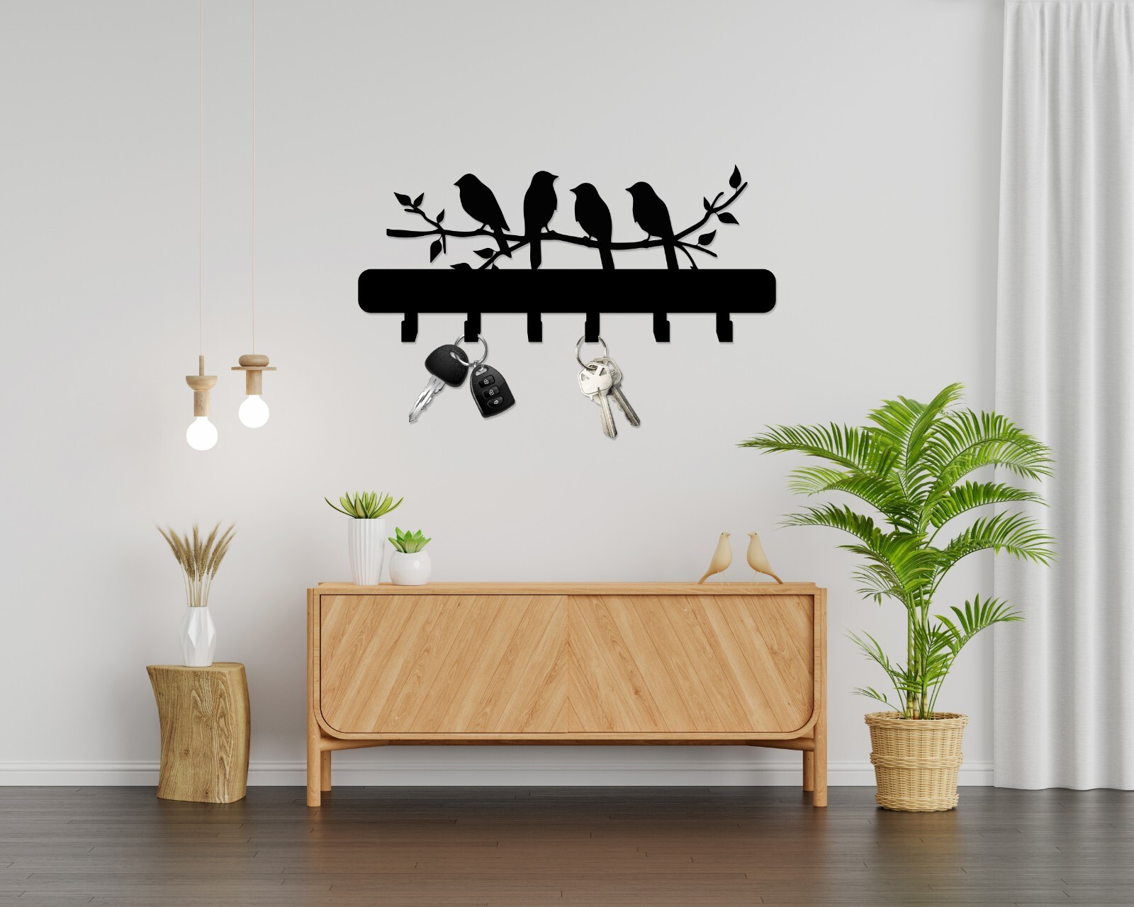 Bird Key Holder Key Rack Holder Wall Mount Metal Key Holder Lanyard ...