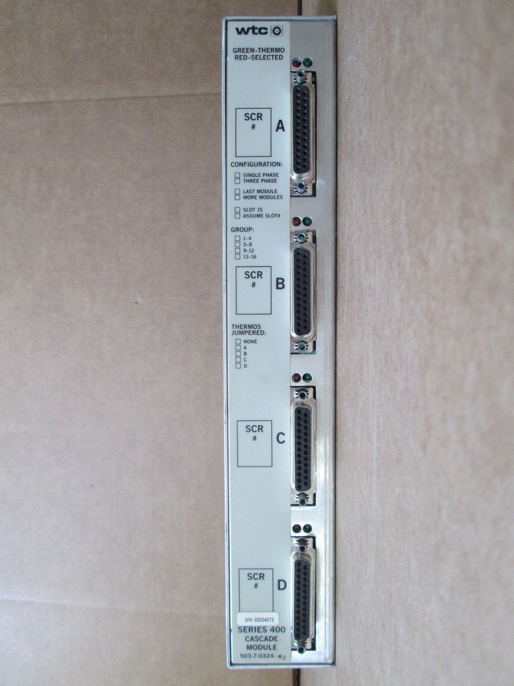WTC Robotron Series 400 Cascade Module 503-7-0324 Weld Control 50370324 ...