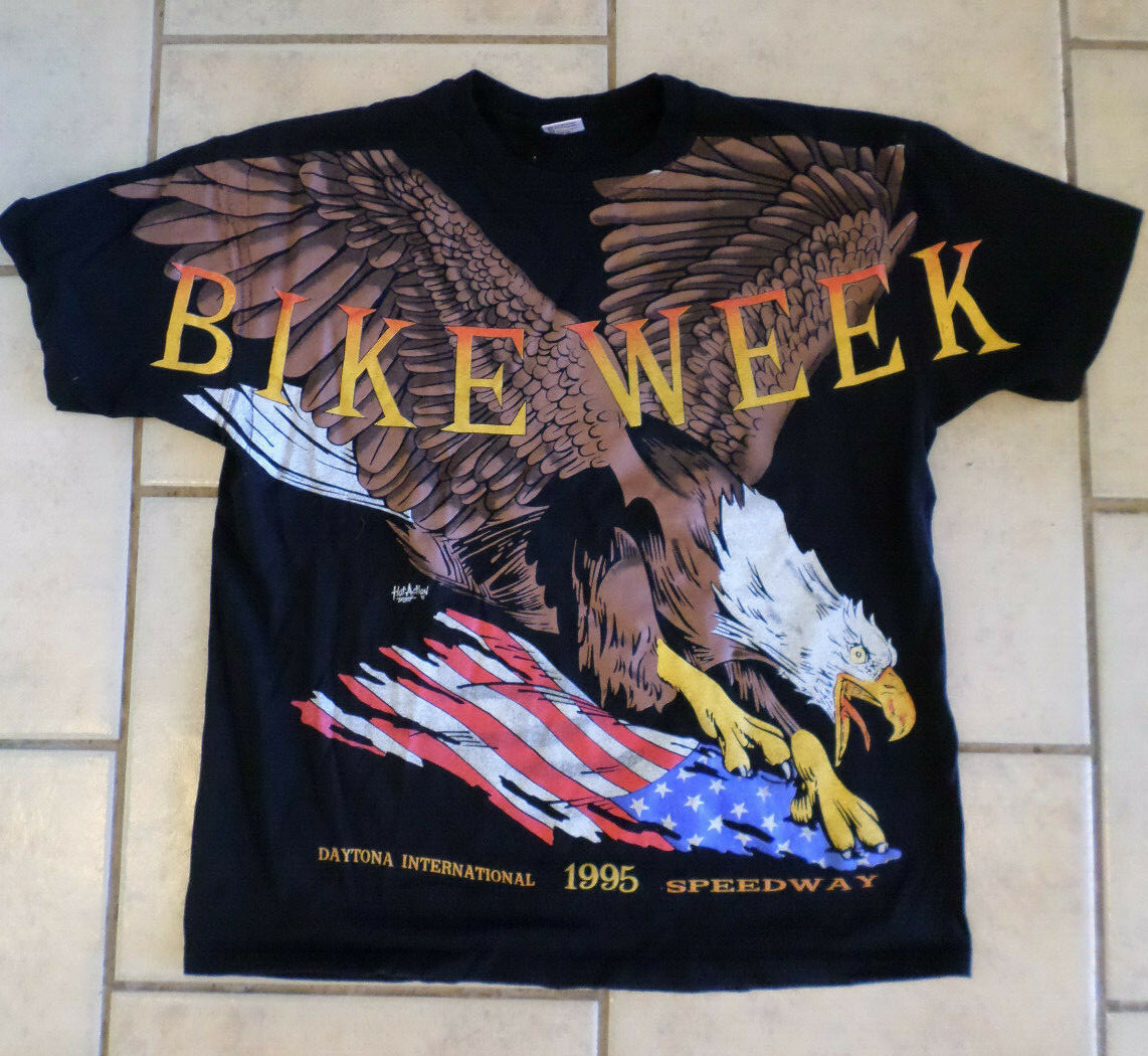 RARE Vintage 1995 Daytona Bike Week Full Graphic Moto… - Gem