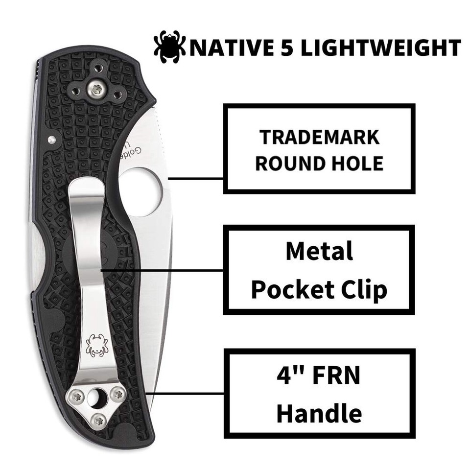 Spyderco Native 5 Lightweight Signature Knife with 2.95" CPM S30V Steel ...