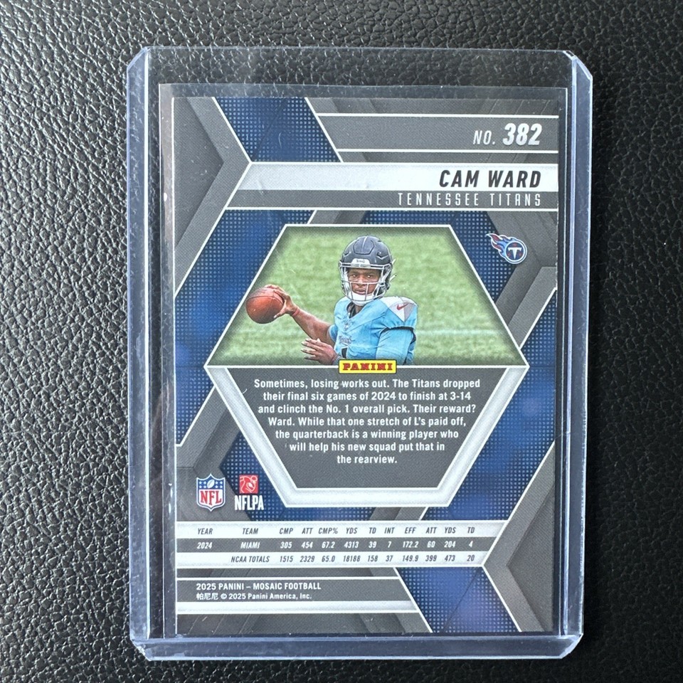 2025 Mosaic Cam Ward ERROR CARD (Missing RC Shield) Base #382 | eBay UK