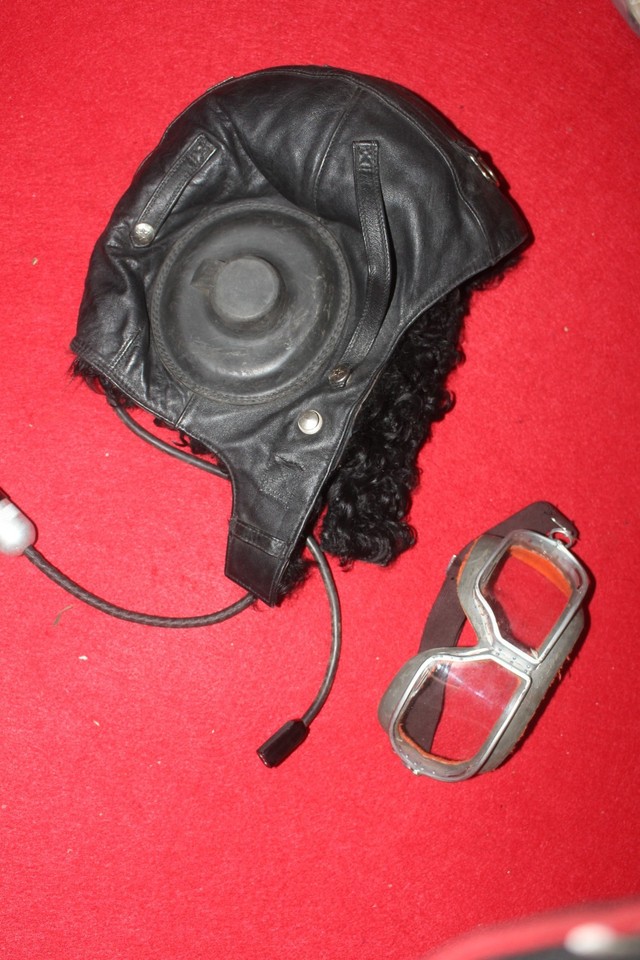 Surplus Mig Pilot Leather Helmet,Aviation Goggles | eBay