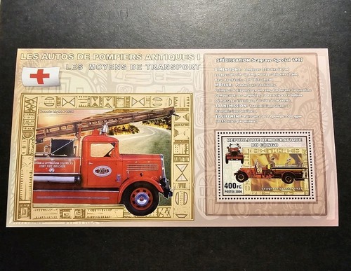 Stamp Congo Camioms Fire Engine Automobiles Cars New Premium MNH | eBay