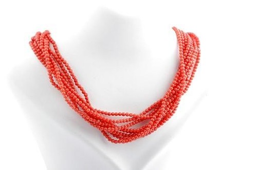 Red precious coral chain Sardegna necklace natural 5 rows 51 cm top! | eBay