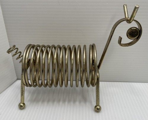 Vintage Wire Spring Letter Holder MCM Kitsch Coil Desk Organizer Pen ...
