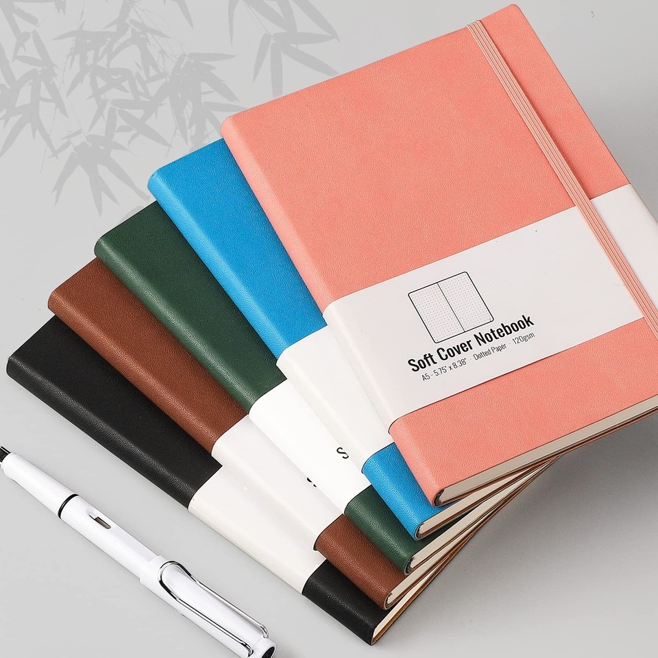 AHGXG Dotted Bullet Grid Journal 2 Pack - A5 Dot Grid Notebook for ...