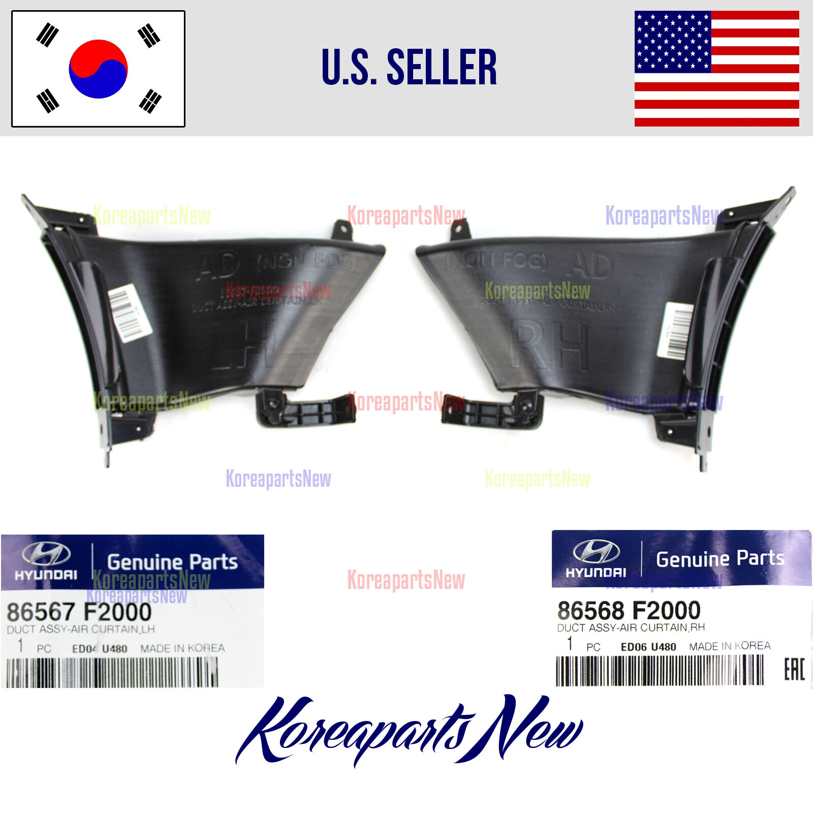 FRONT Bumper Grille Air Duct Right + Left 2pcs ⭐GENUINE⭐ Elantra Sedan ...