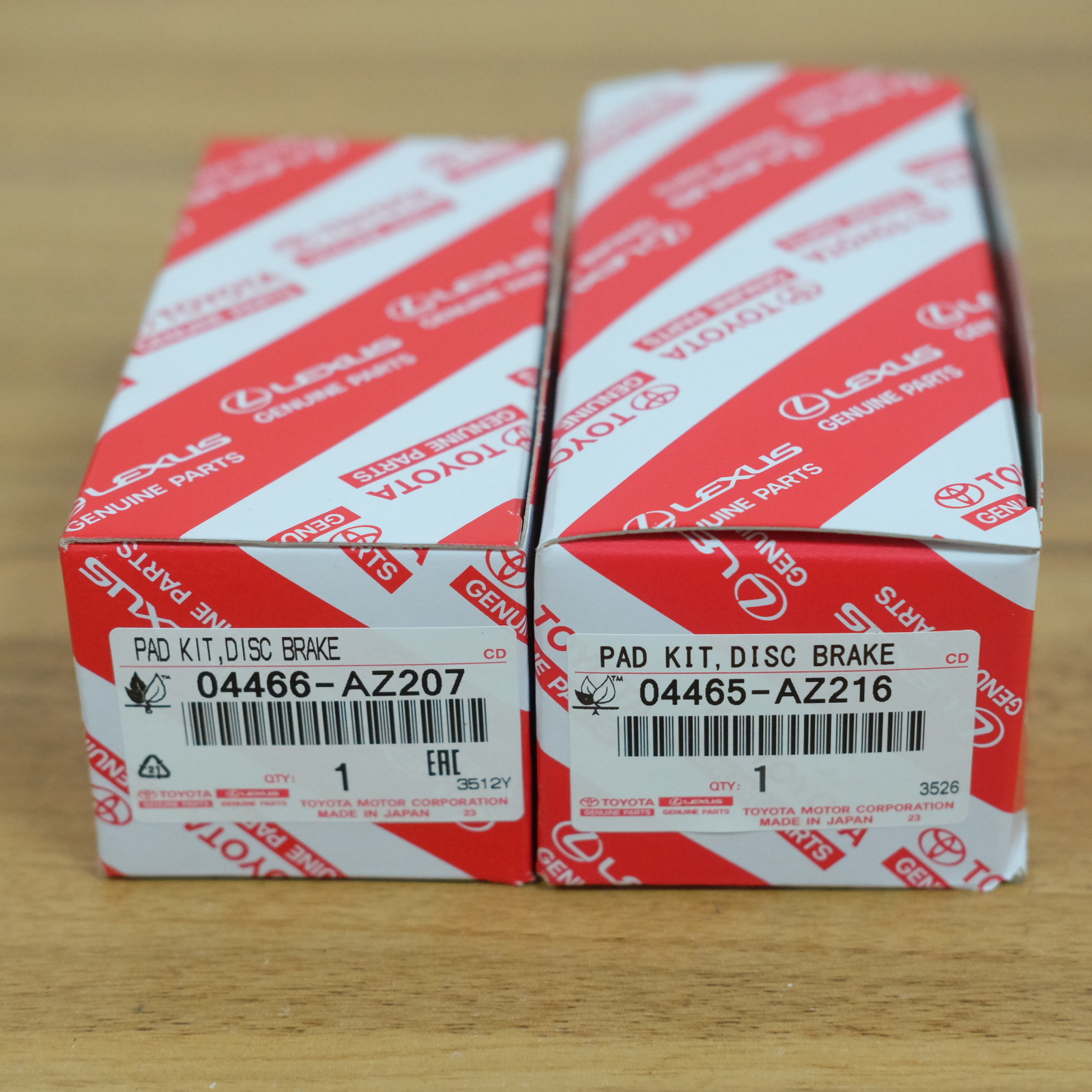 OEM 2011-2017 Toyota Camry Front & Rear Brake Pads Sets 04465-AZ216 ...
