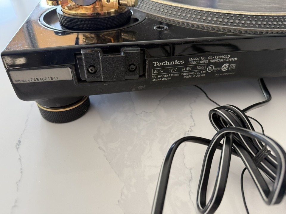 Technics SL 1200 GLD DJ Turntable 24K Gold Plated Limited Edition 484 ...