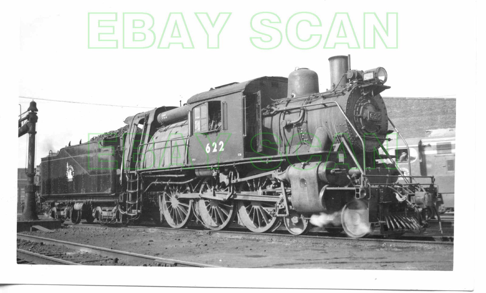 8D486 RP 1947/60s CNJ CENTRAL RAILROAD NEW JERSEY 4-6-0 CAMELBACK LOCO ...