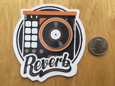 REVERB 4" Logo STICKER DJ TURNTABLE PAD Orange Peel & Stick Collectible ...