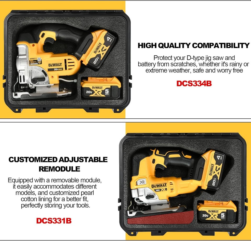 Dewalt Jigsaw Case - Waterproof Hard Tool Box for 20V Jig Saw DCS334B ...