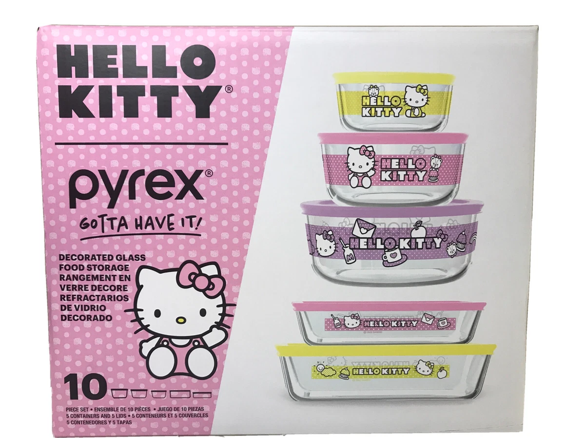 Pyrex 10 Piece Glass Food Storage Set Hello Kitty Prices Sale | www ...