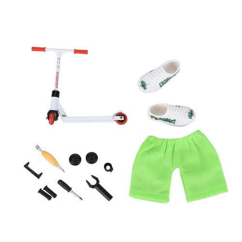 Mini Finger Toy Alloy Scooter Skateboard With Pants Shoes Tools For ...