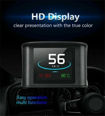 Car Digital OBD2 Display Temperature Gauge HUD Computer ECU Speedometer ...