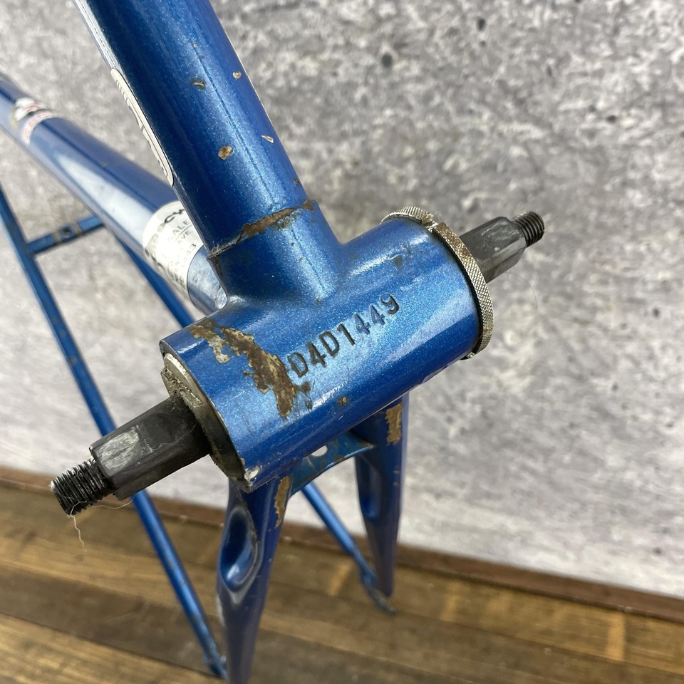 Vintage Zebrakenko 56 cm Road Bicycle Frame 27 in Blue Steel Japan HT ...
