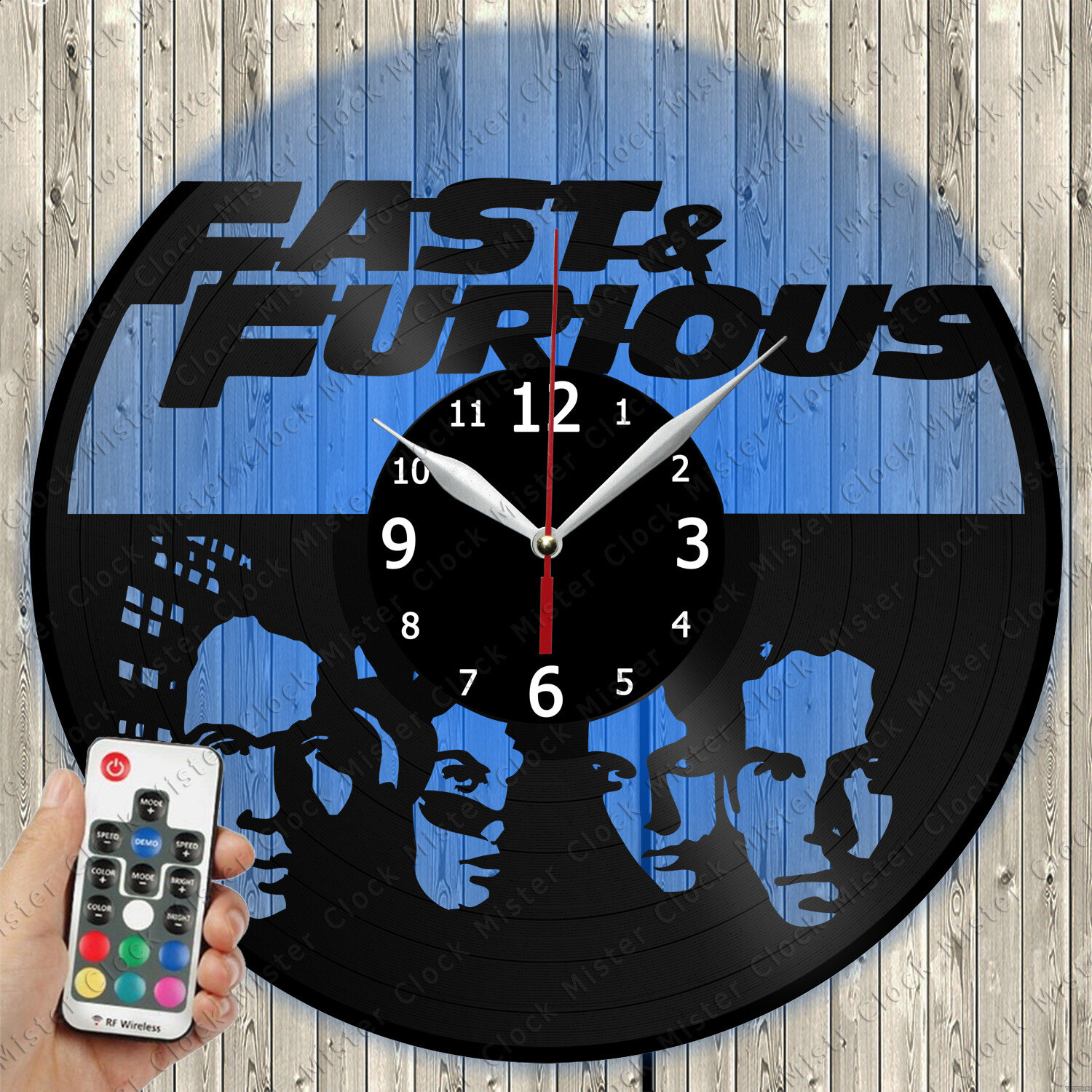 LED Clock Fast & Furious LED Light Vinyl Record Wall Clock LED Wall ...