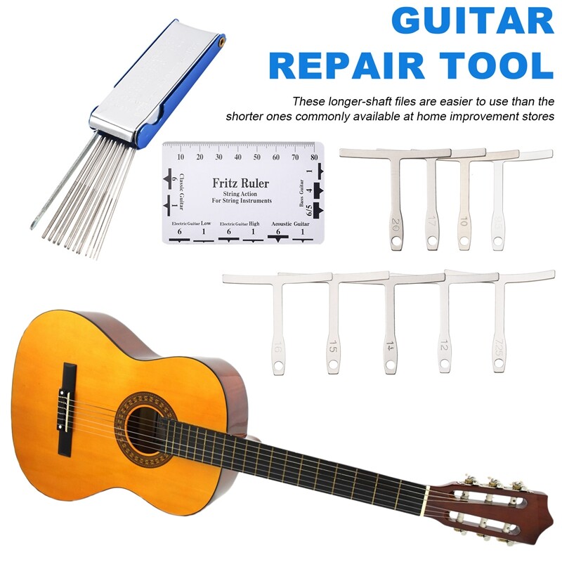 9Pcs Understring Radius + String Action Ruler Tool + Guitar Bridge 5712 ...