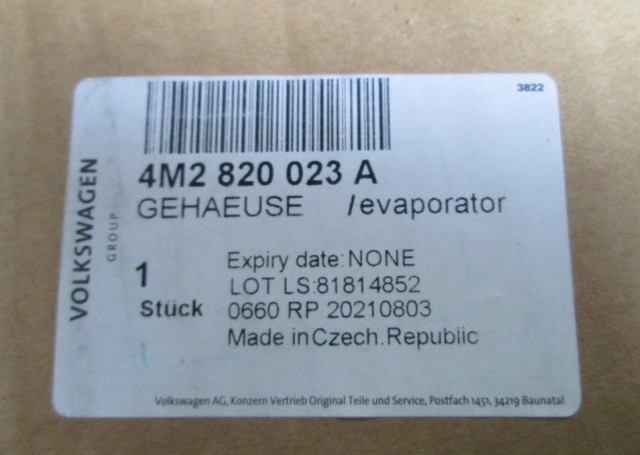 AUDI / VW EVAPORATOR HOUSING WITH EVAPORATOR 4M2820023A *GENUINE* for ...