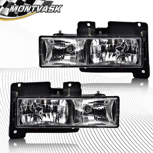 Fit For 1988-1998 Chevy Gmc C10 C/K Truck Headlights Lamps Chrome ...