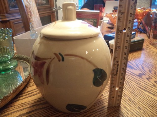 Vintage Puritan Pottery Floral Covered Jar Cookie Hand Painted | eBay