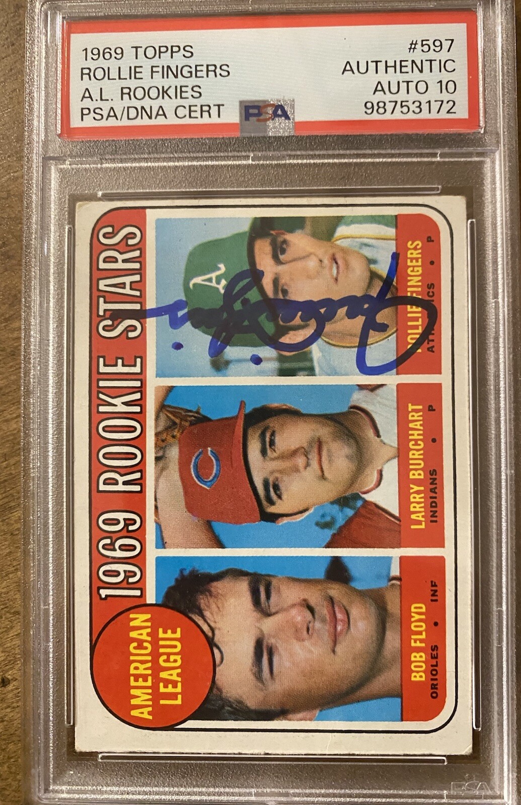 1969 Topps Rookie Stars #597 High # Rollie Fingers Auto Rookie PSA 10 ...