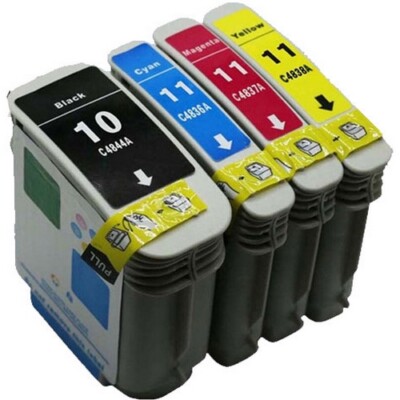 Compatible 10 / 11 Inks C4844AE C4836AE C4837AE C4838AE For HP 110 Plus ...