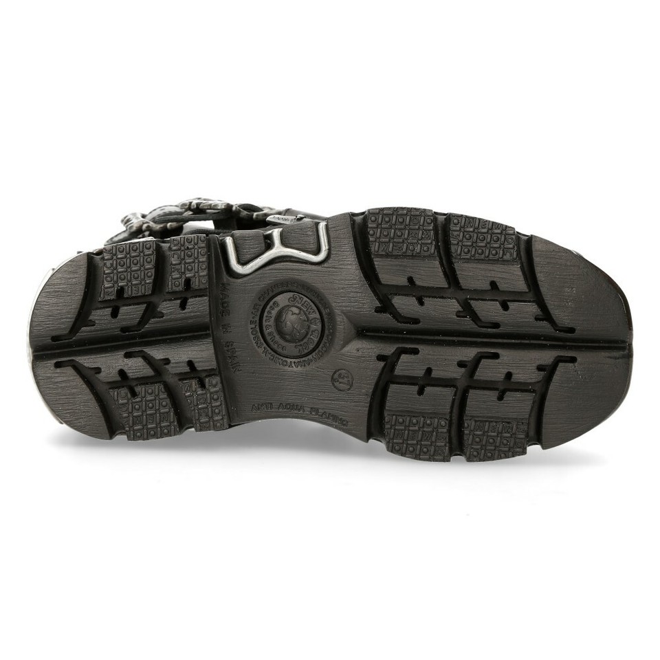 NEW ROCK 407-S1 Silver Cross BOOTS Black Leather Gothic Punk Biker ...