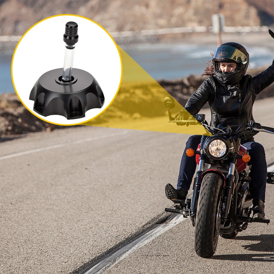 49MM Gas Motorcycle Gas Cap Fuel Tank Gas Cap Lid Dirt Bike Black ...