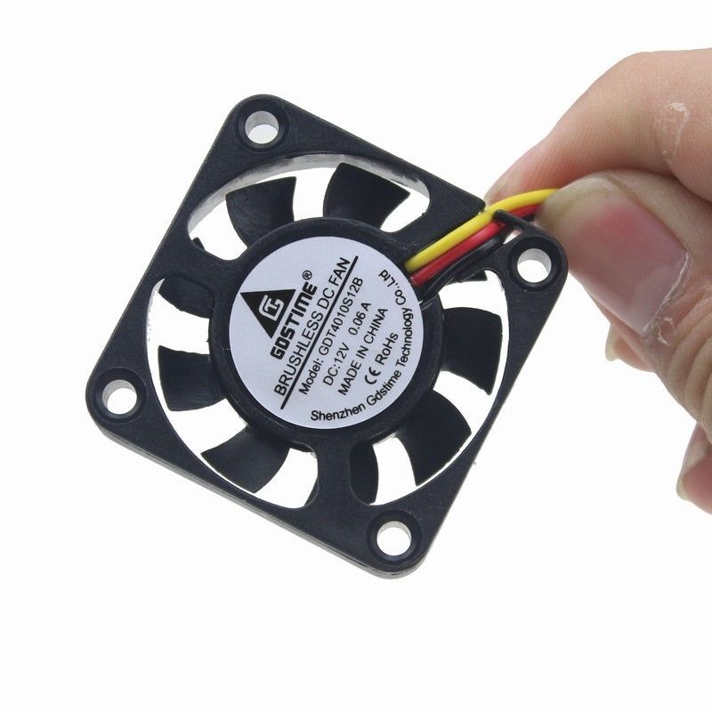 2 Pcs 12V 3Pin 4cm 40mm 40x10MM 9 Blades Mini DC Brushless Cooling Fan ...