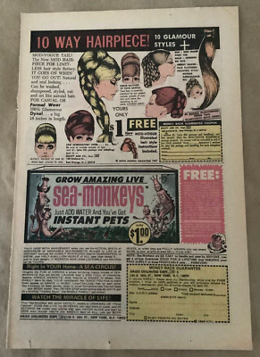 Sea Monkeys 1970 print ad comic art promo 70s illustration retro toy ...