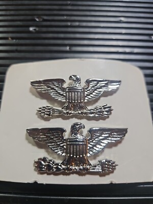 US ARMY COLONEL RANK SILVER (1-1/2") Military Collar; Lot Of 2 | eBay