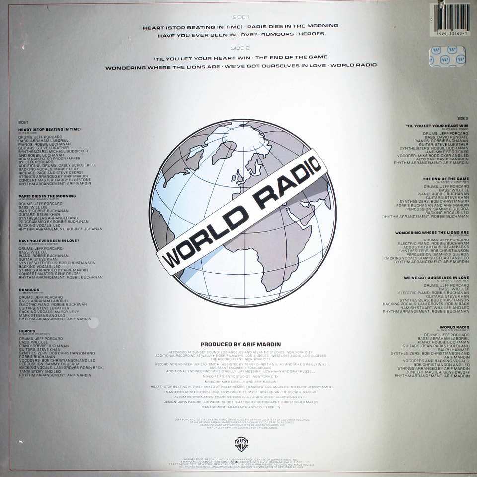 LEO SAYER World Radio NEW 1982 LP Pop Rock Vinyl Warner Bros. Records ...