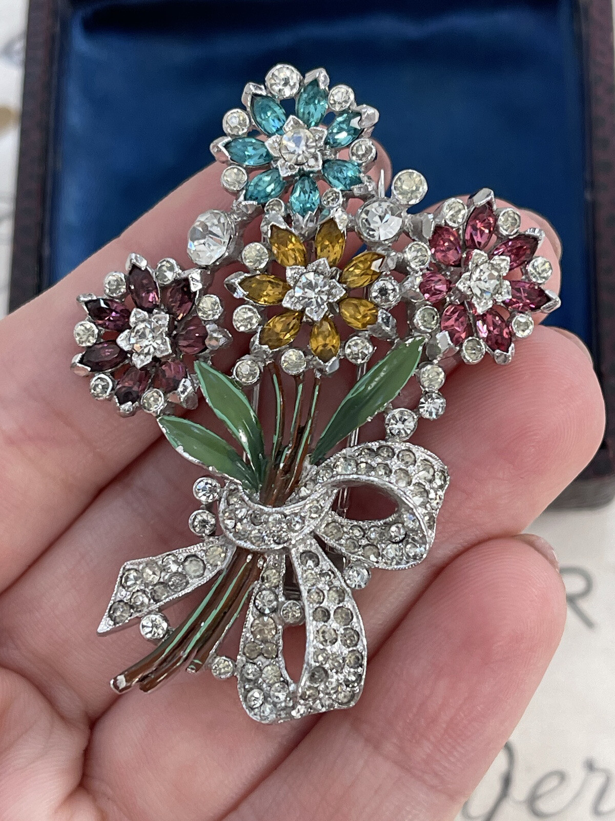 Trifari brooch Flowers Bouquet Multi Color Rh Antique 1940s A Philippe ...