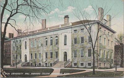 Postcard University Hall Harvard College Cambridge MA | eBay