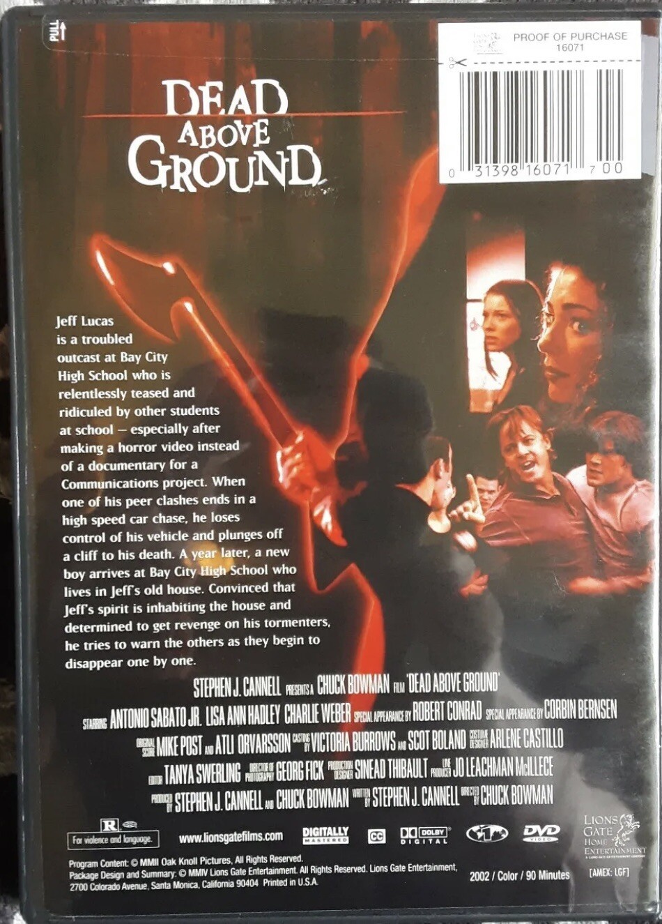 Dead Above Ground (DVD, 2002) Corbin Bernsen, Antonio Sabayon Jr., Rare ...