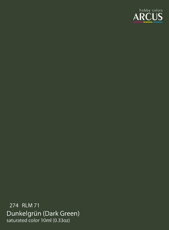 Arcus A274 Acrylic paint RLM 71 Dunkelgrün (Dark Green) saturated color ...